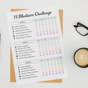 Editable 75 Medium Challenge Tracker Bundle, Printable, Daily 75 Medium ...