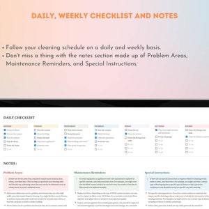 Notion Template Cleaning Schedule Bundle, Cleaning Checklist Notion Template, Notion Cleaning ...