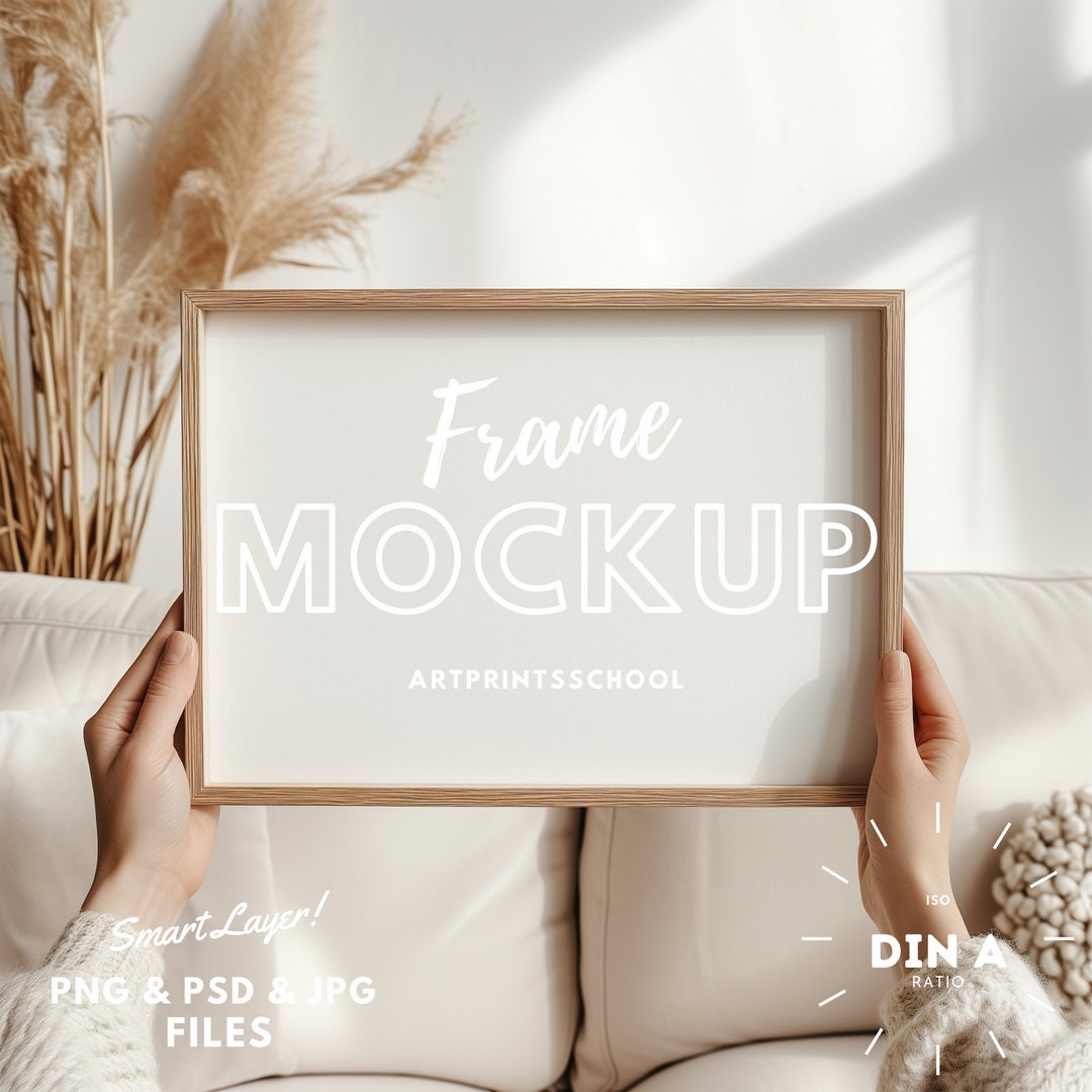 Horizontal Frame Mockup, DIN A4 Wall Art Mockup, Horizontal Mockup ...