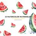 Watercolor Watermelon Clipart, Digital PNG Summer Fruit Graphics for ...