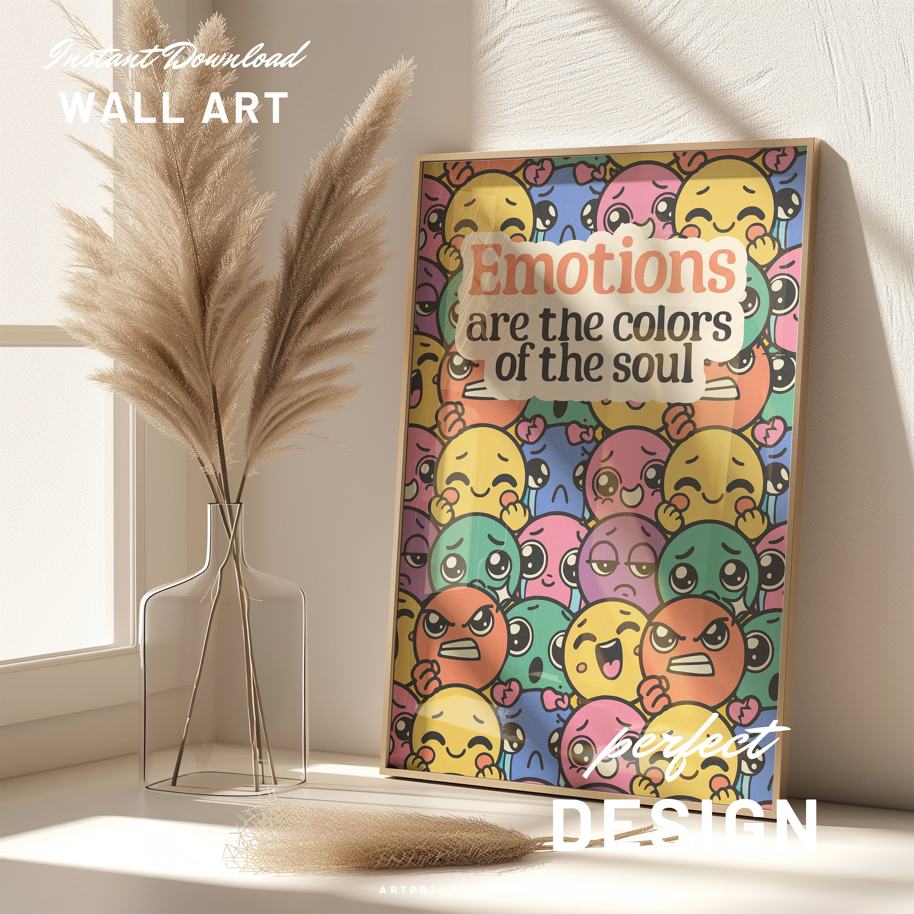Retro Emotions Poster: Colorful Therapy Office Decor (digital Download ...