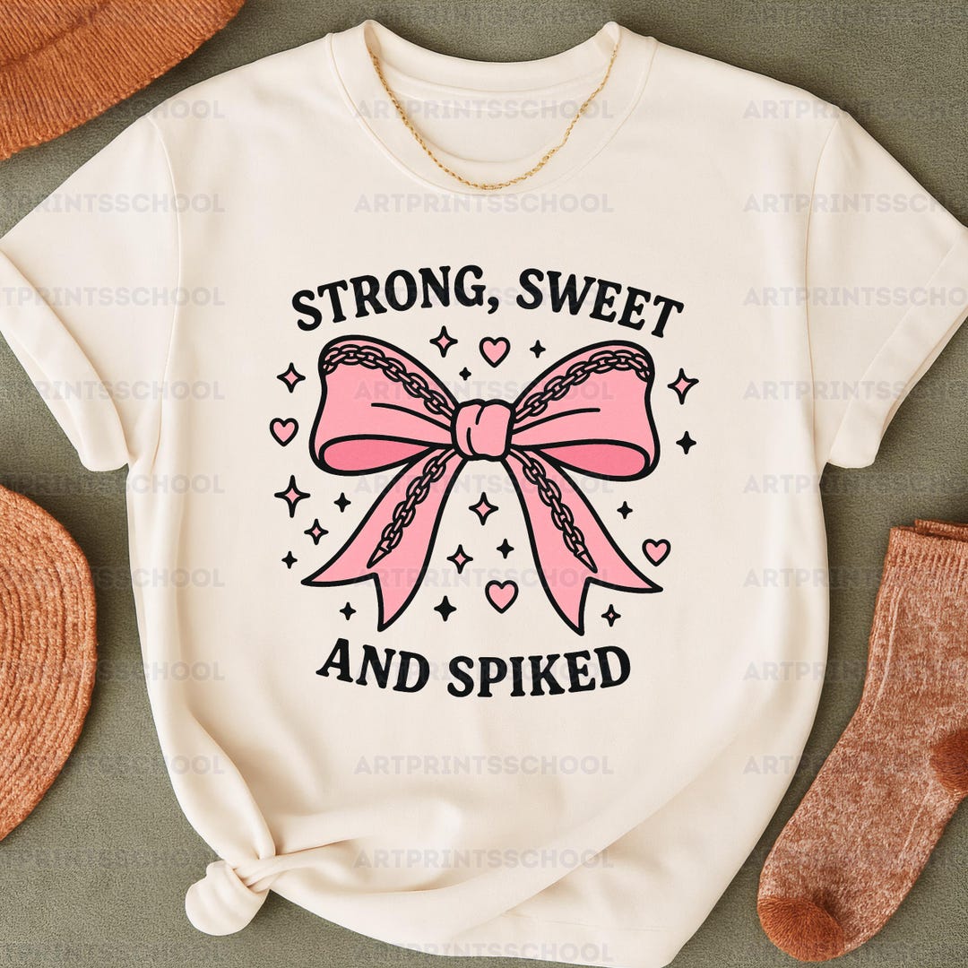 Strong Sweet and Spiked PNG: Girly Rebel T-shirt Design (digital ...