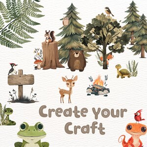 Boho Woodland Animals Clipart Bundle: Watercolor Nursery Decor (digital ...