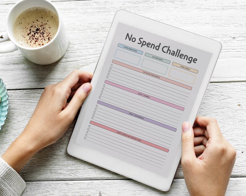 Editable No Spend Challenge Printable No Spending Tracker - Etsy