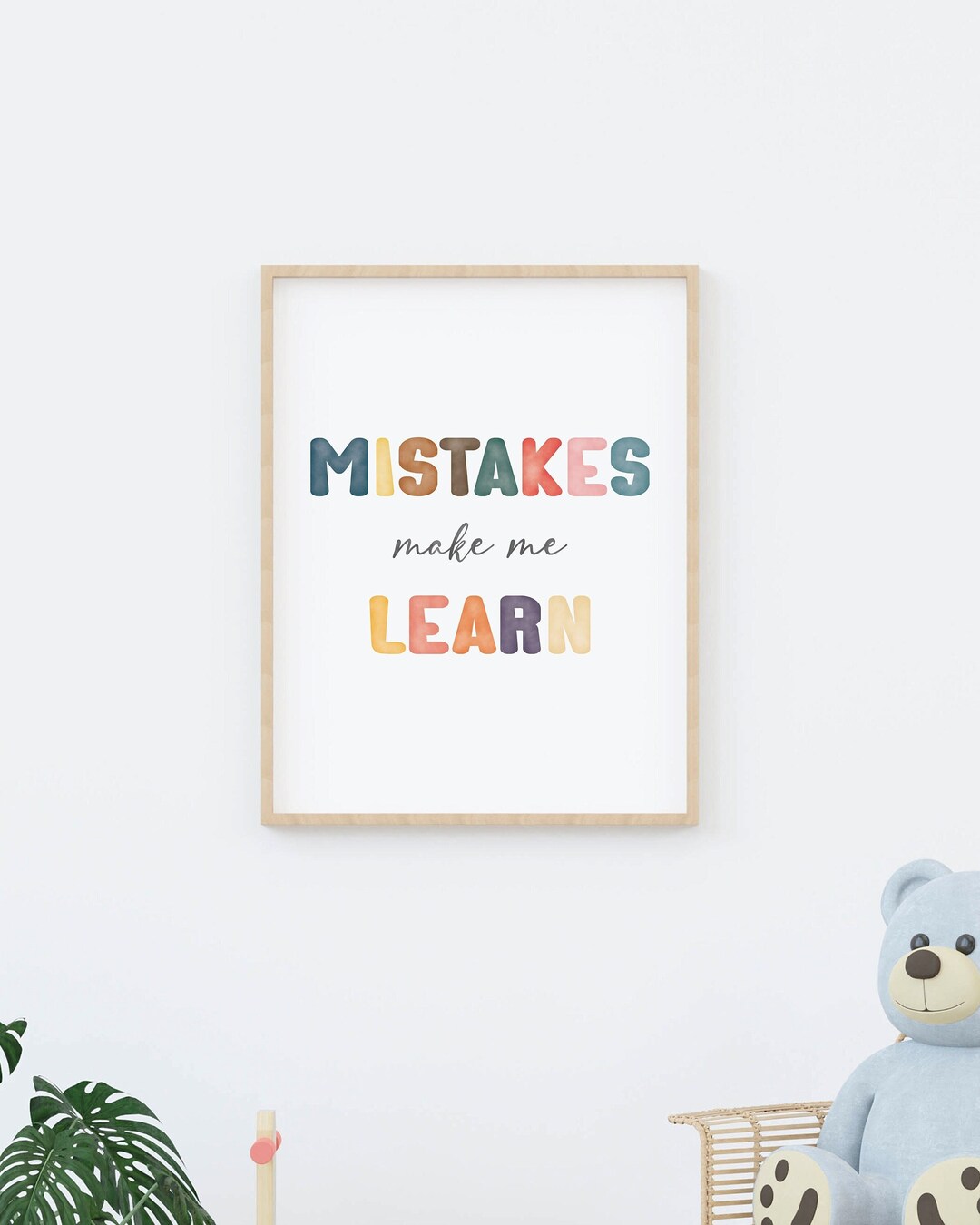 Mistakes Make Me Learn Print: Colorful Kids Homeschool Wall Art ...