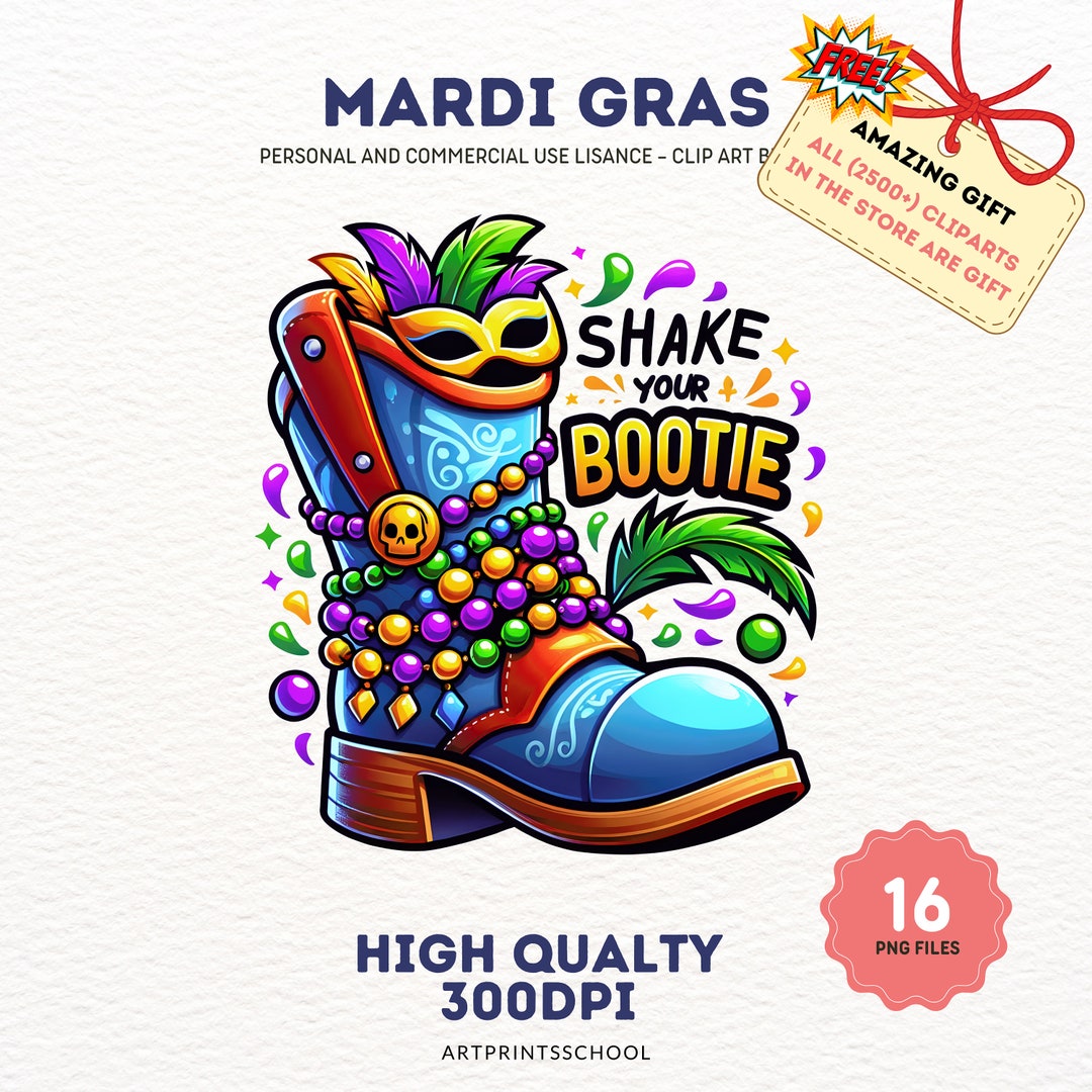 Shake Your Bootie Mardi Gras Clipart Set | Carnival Clipart ...
