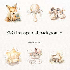 Baby Clipart Watercolor Adorable Newborn Illustrations, Baby Shower ...