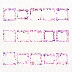 Baby Girl Borders and Frames Clipart Bundle of 17 - Pink and Purple ...