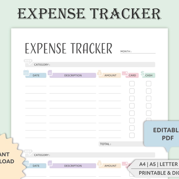Expense Tracker - Etsy