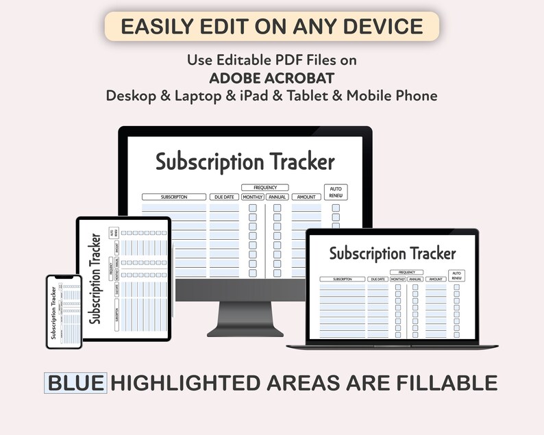 Editable Subscription Tracker Printable Membership Checklist - Etsy