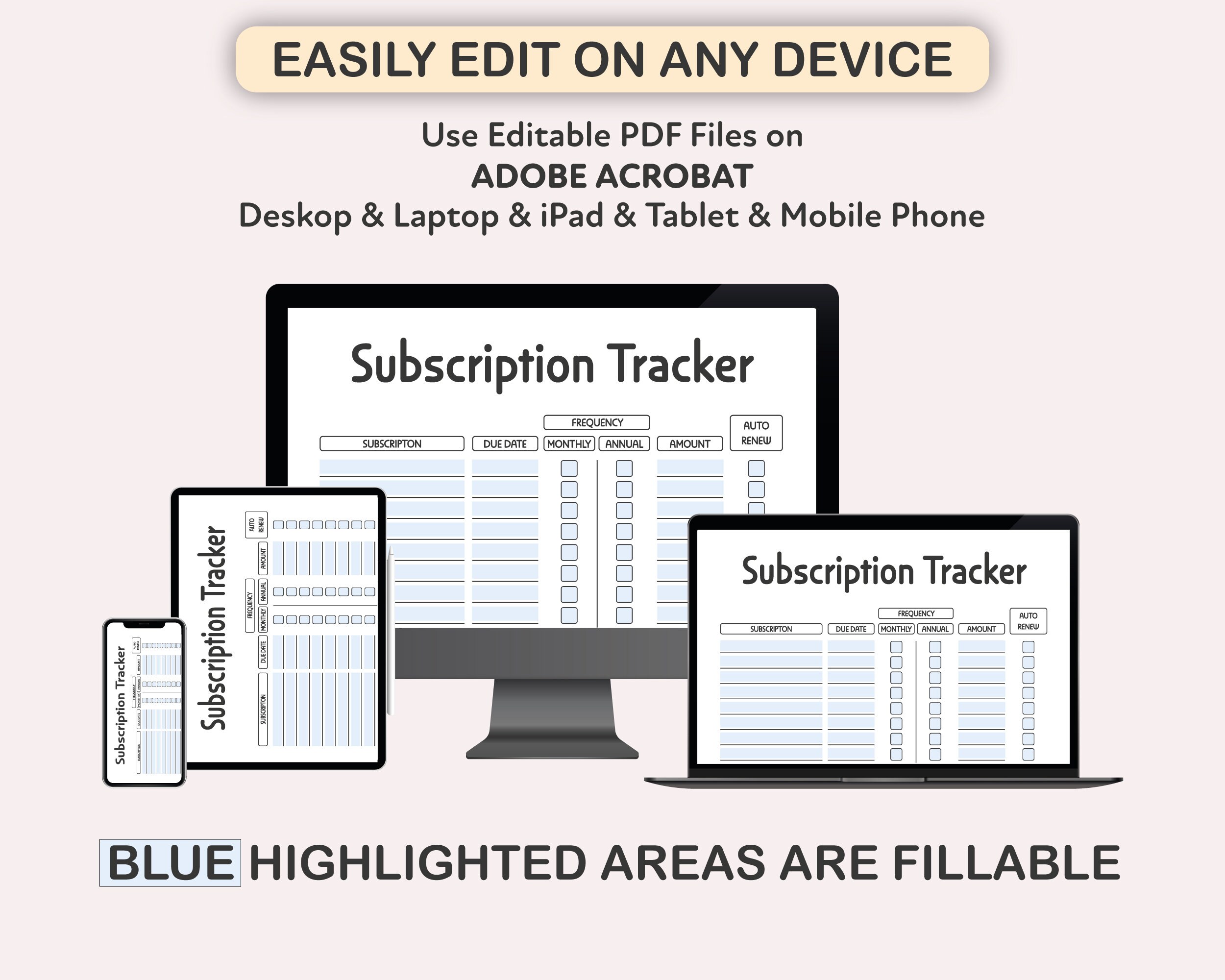 Editable Subscription Tracker Printable Membership Checklist - Etsy ...