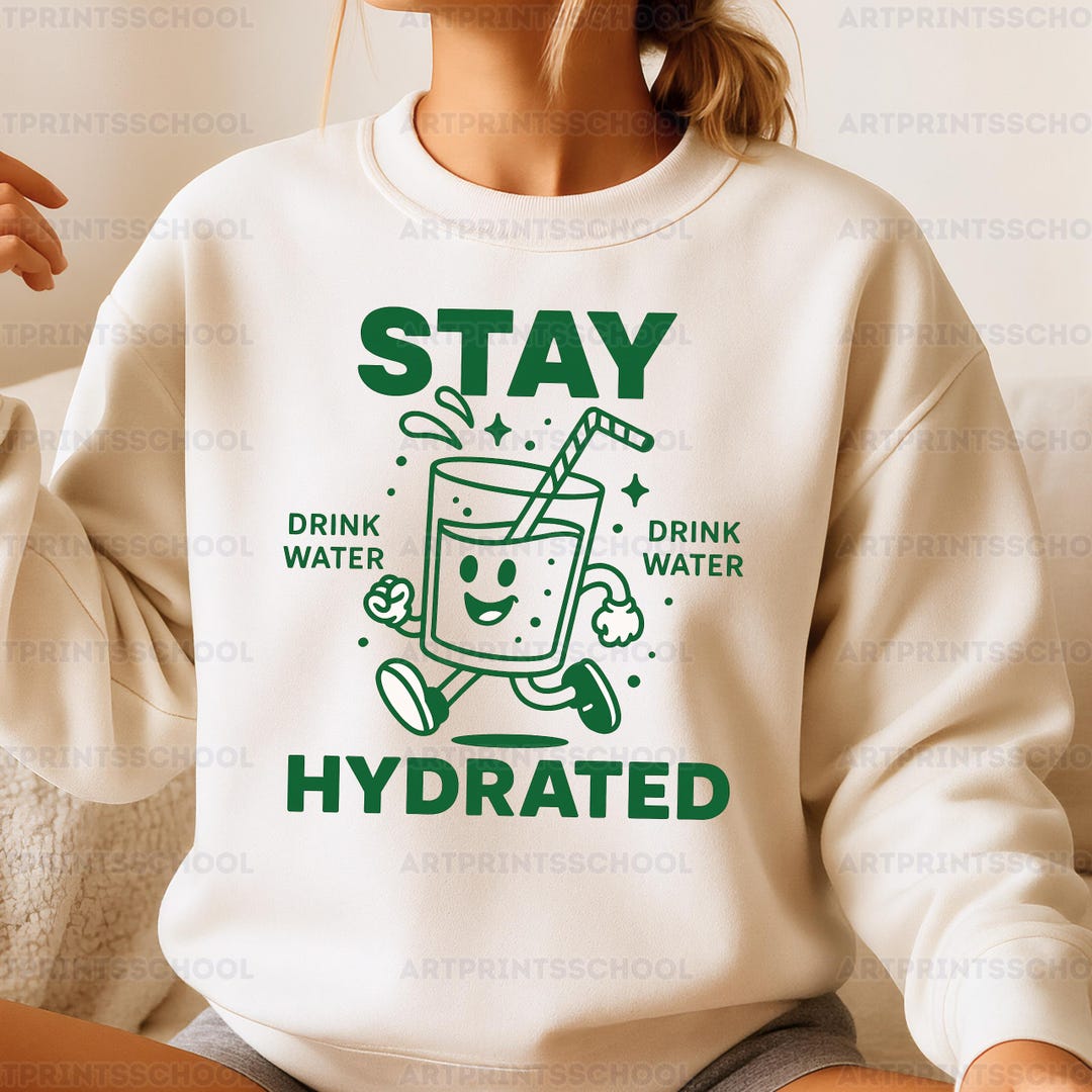 Stay Hydrated PNG: Funny Water Reminder, Wellness Quote Art (digital ...