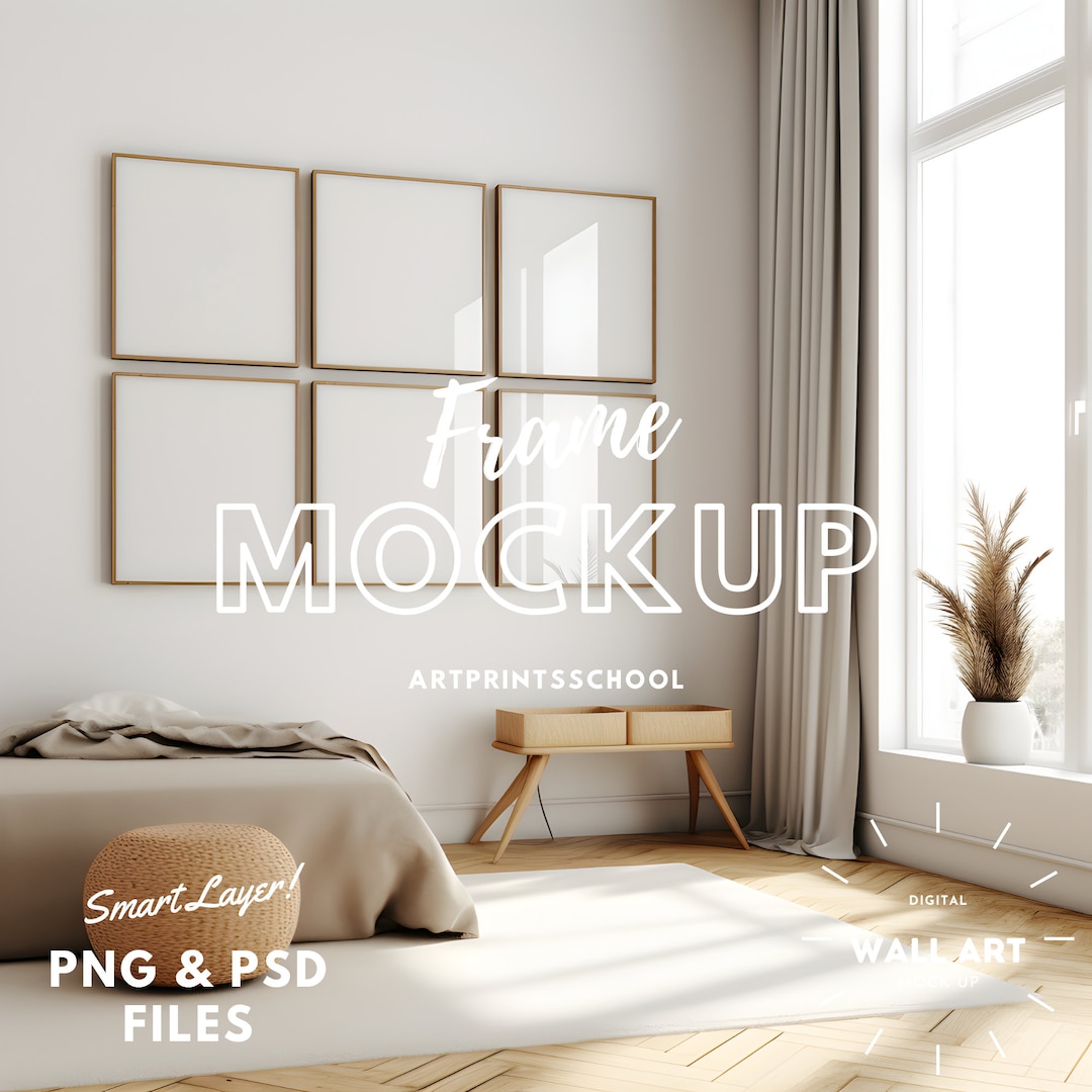 6 Vertical Frames Mockup for Photoshop, Vertical Poster Frame Mockup ...