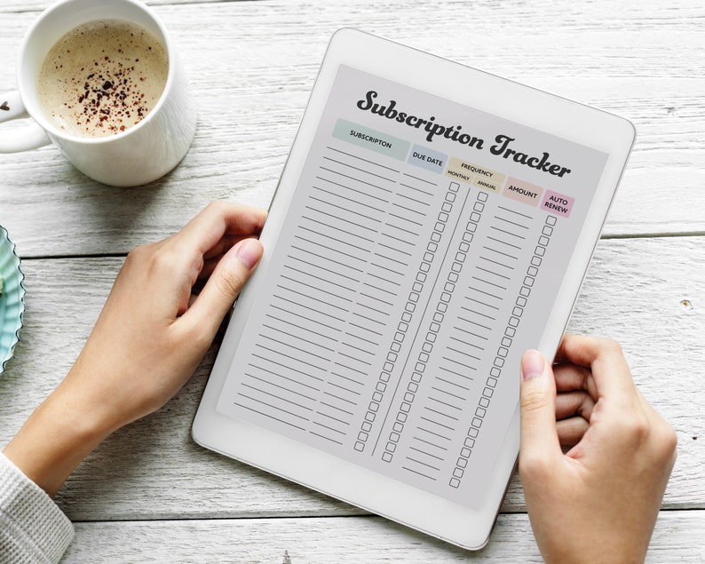 Editable Subscription Tracker Printable Subscription Log - Etsy