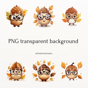 Cute Acorn Clipart, 17 Fall Acorn Clipart, Watercolor Acorn, Acorn PNG ...