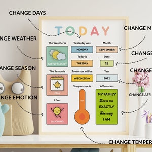 Daily Morning Board, Circle Time Calendar, Kids Morning Routine ...