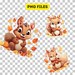 Cute Squirrels Clipart Set, 26 Autumn Animal Art, PNG, 10 Baby Animal ...