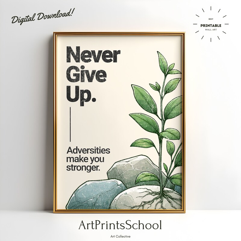 Never Give up Poster - Etsy