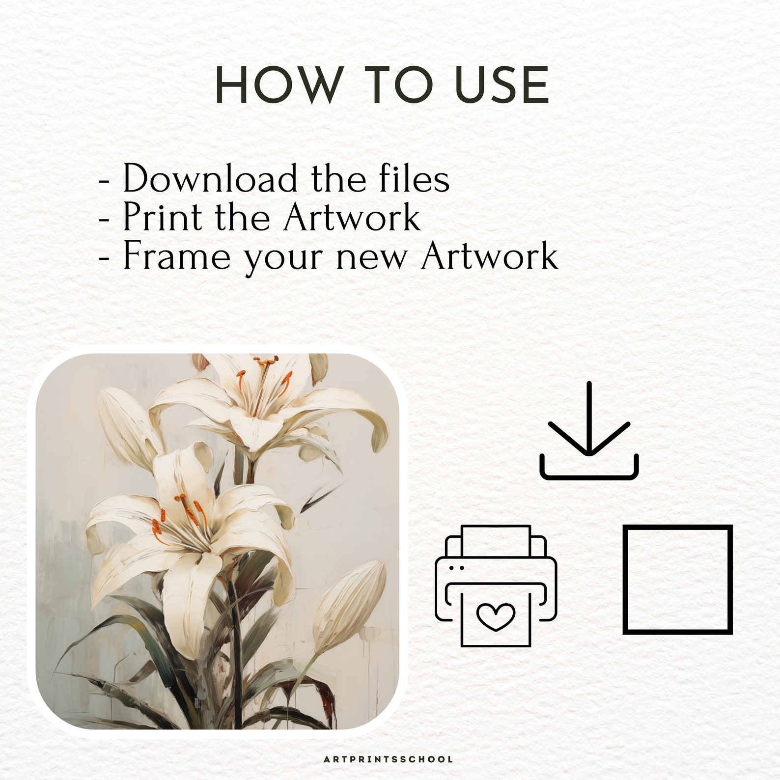 Vintage White Lily Print: Rustic Floral Oil Painting (digital Download ...