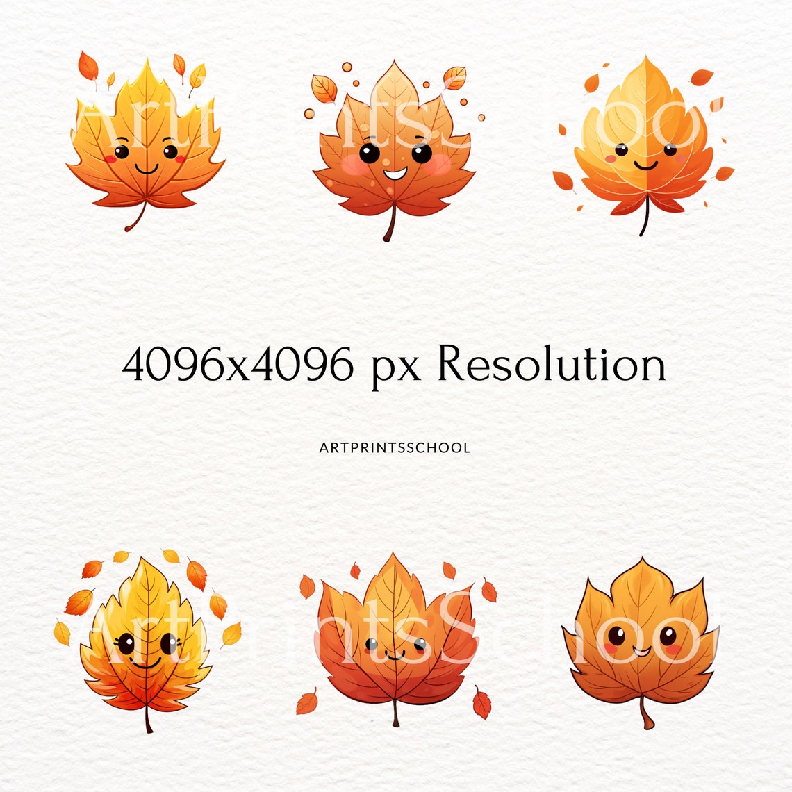 Fall Leaves Clipart, 17 Kawaii Autumn Leaves Clipart, PNG, Fall Leaf ...