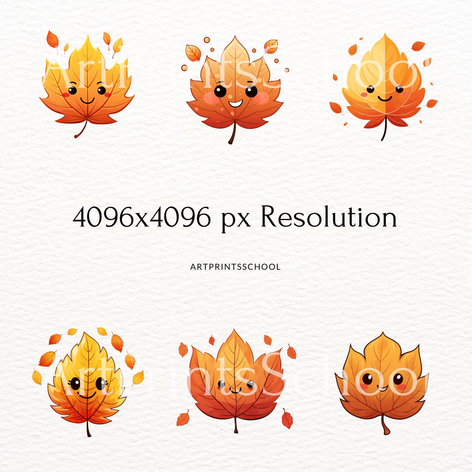 Fall Leaves Clipart, 17 Kawaii Autumn Leaves Clipart, PNG, Fall Leaf ...