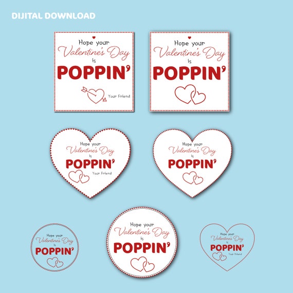 Have A Poppin Valentines Day Sticker Poppin Valentine's Tag, Valentine ...