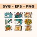 Kreativ Hobbys SVG Clip Art Set | SVG, EPS, Png-Dateien | Farbenfrohe ...
