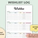 Editable Wishlist Tracker Printable: Shopping & Gift List (PDF) - Etsy