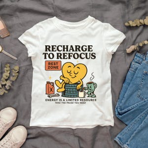 Recharge to Refocus PNG, Rest Zone Mental Health Shirt Design, Take a ...