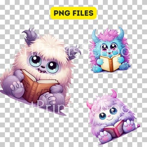 Kawaii Monsters Clipart Set, Clip Art Set of Cute Monsters, Monsters ...