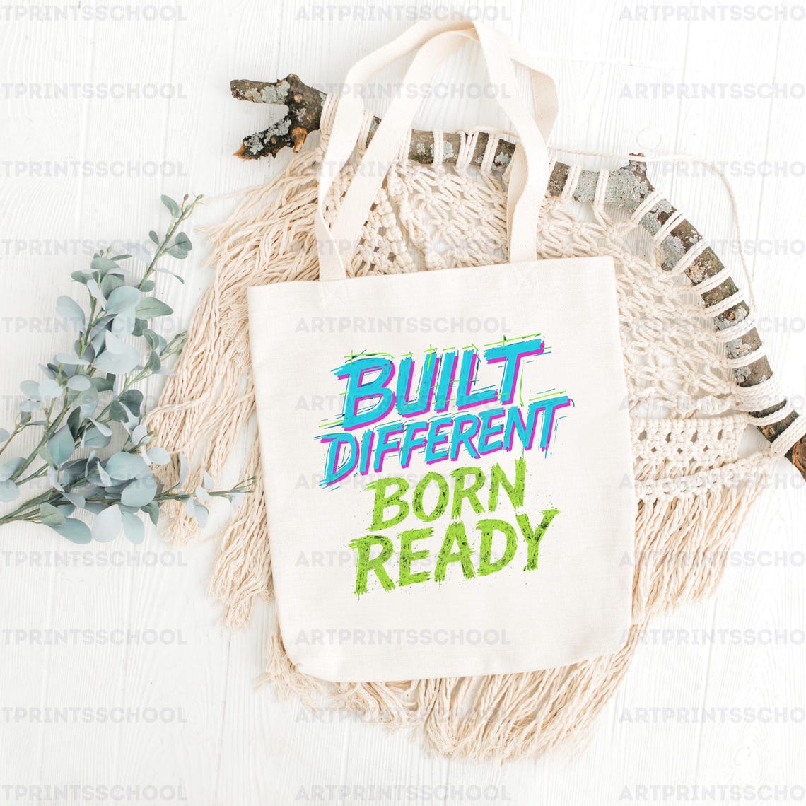 Built Different Born Ready PNG: Glitch Graffiti Streetwear (digital ...