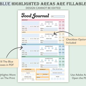 Editable Meal Planner Bundle, Grocery List, Printable, Daily Food ...
