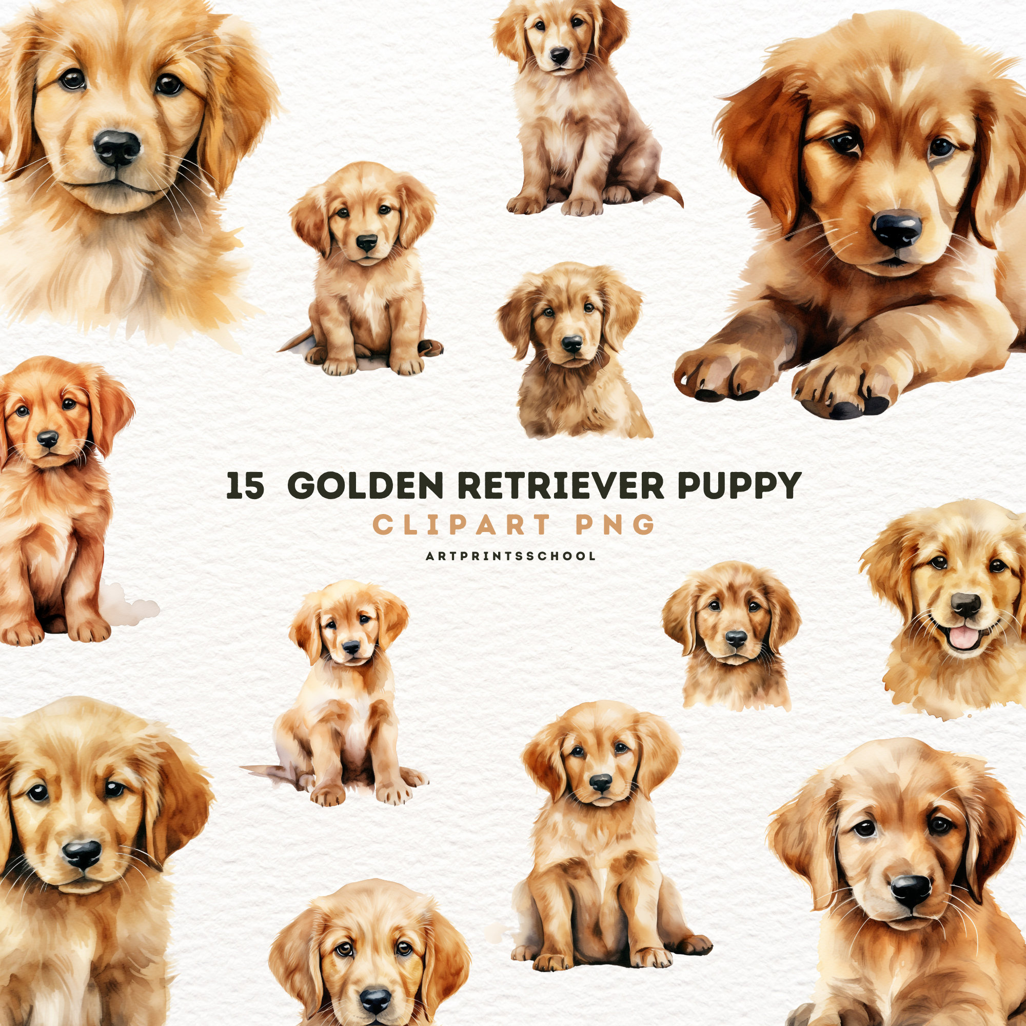 Golden Retriever Puppy Clipart