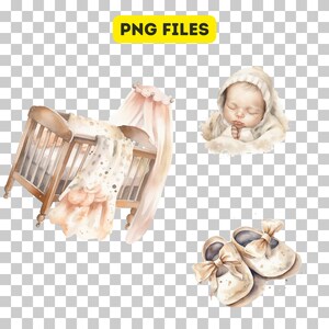 Baby Clipart Watercolor Adorable Newborn Illustrations, Baby Shower ...