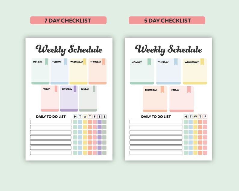 Editable Weekly Schedule Printable Cute Weekly Planner - Etsy
