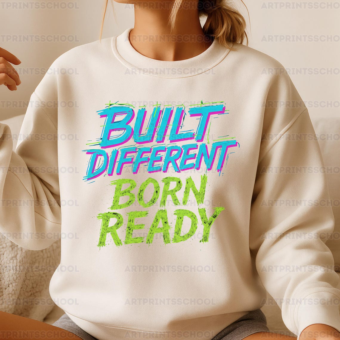Built Different Born Ready PNG: Glitch Graffiti Streetwear (digital ...
