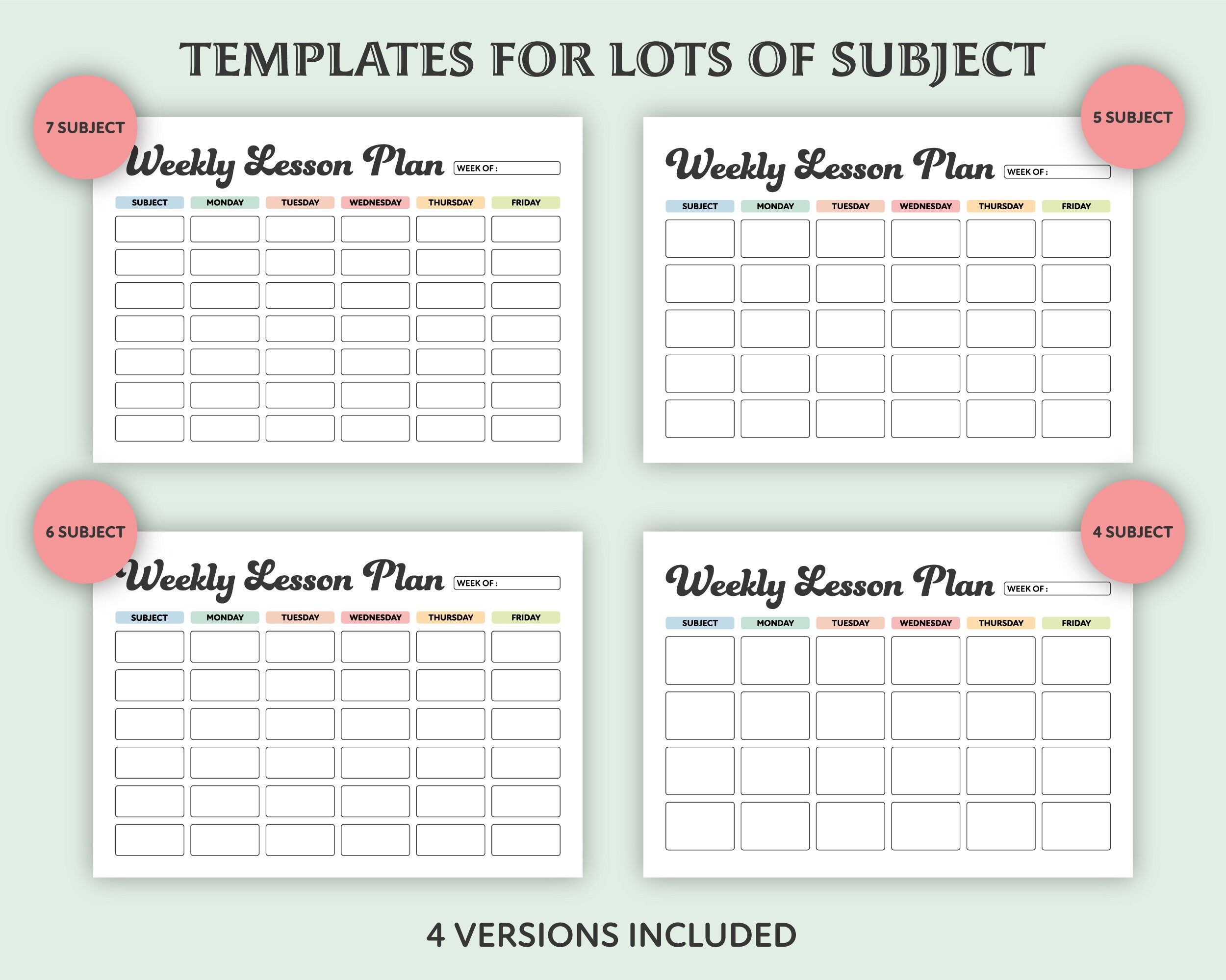 Editable Study Template Printable Study Planner Lesson Plan - Etsy UK