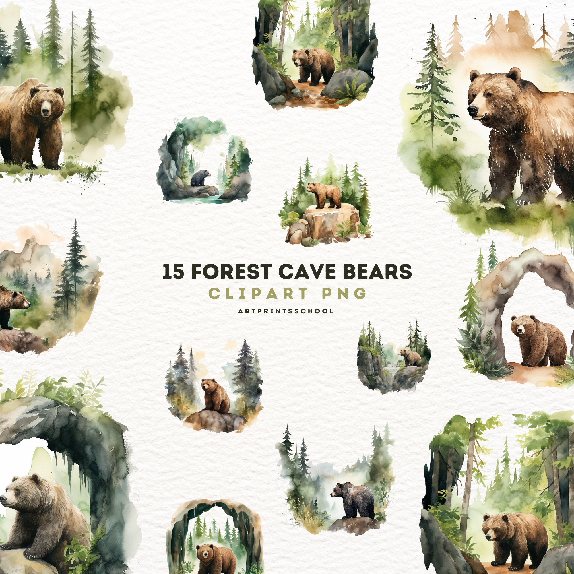 Bear Cave Clipart