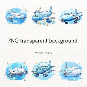 Kawaii Airplane Clipart Set, Cute Airplane Illustration, Baby Bear ...