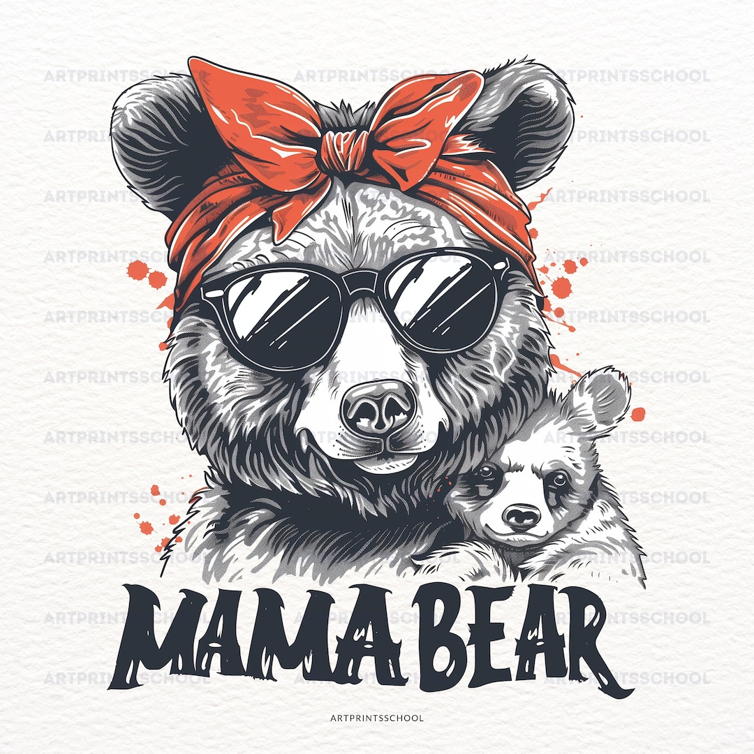 Mama Baby Bear PNG, Mama Bear Shirt Design, Mothers Day Gift, Mama Bear Clipart, Mama Bear Face ...