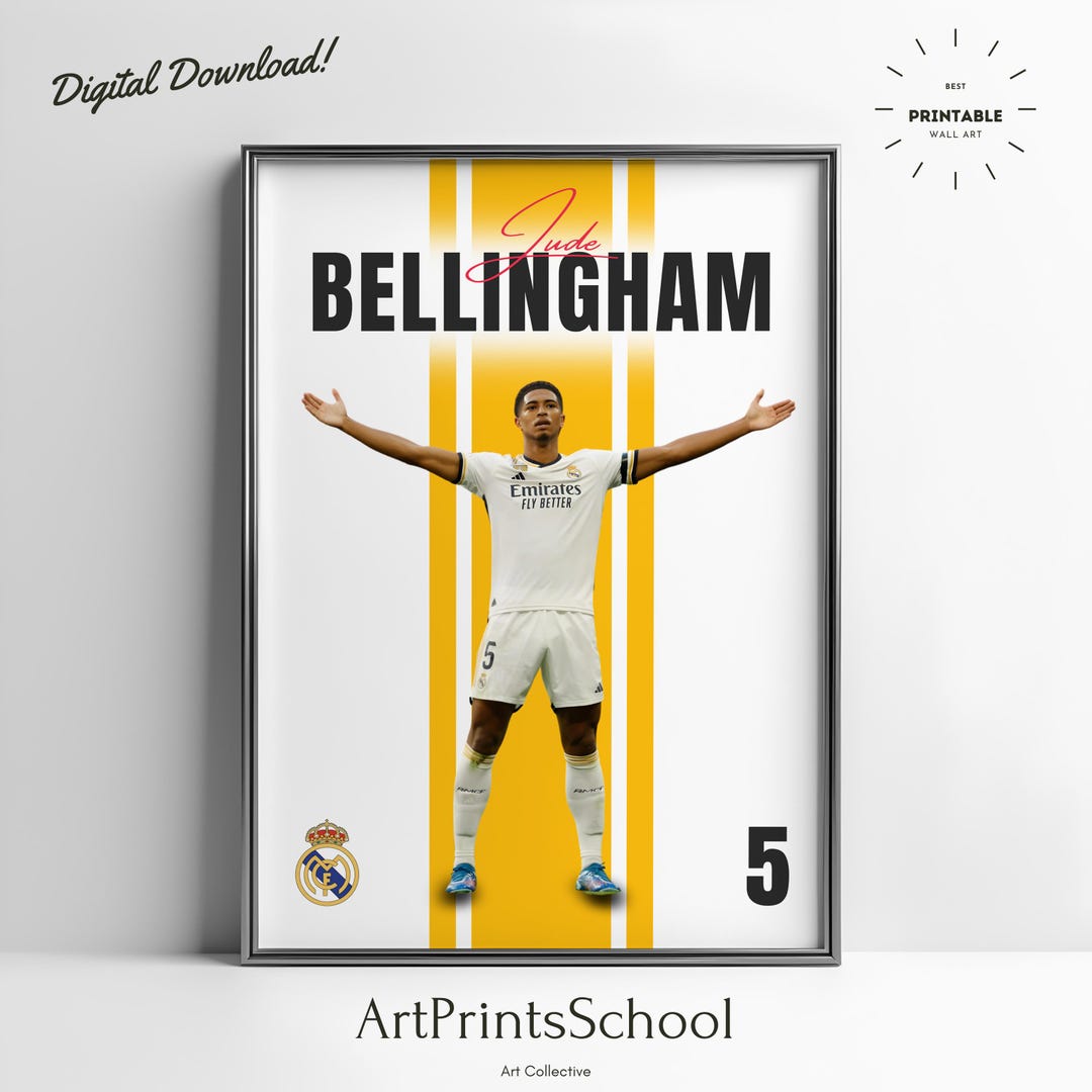 Jude Bellingham Poster: Real Madrid Football Print (digital Download ...