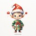 Cute Christmas Elves Clipart 15 Watercolor Christmas Elves, Memory ...