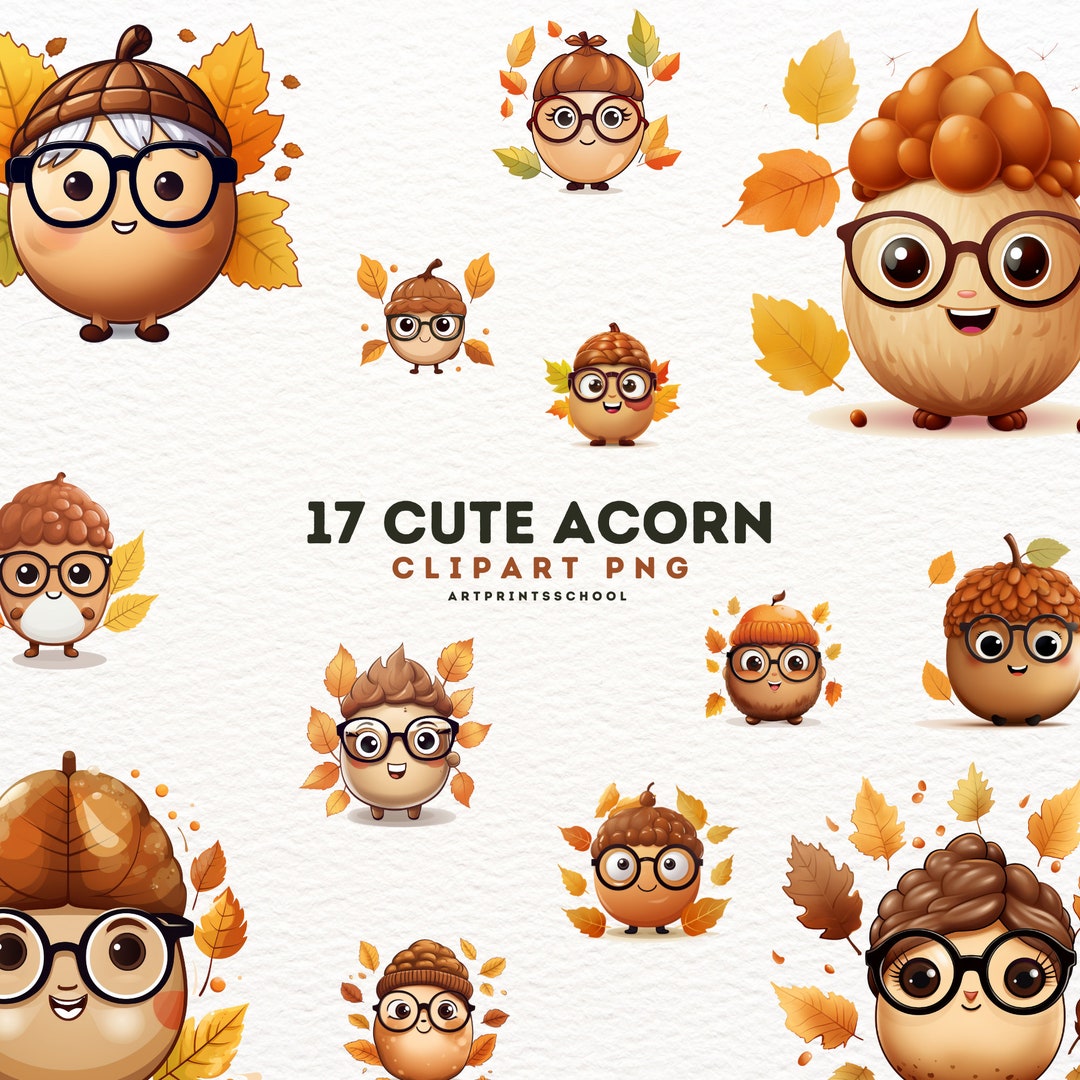 Cute Acorn Clipart, 17 Fall Acorn Clipart, Watercolor Acorn, Acorn PNG ...