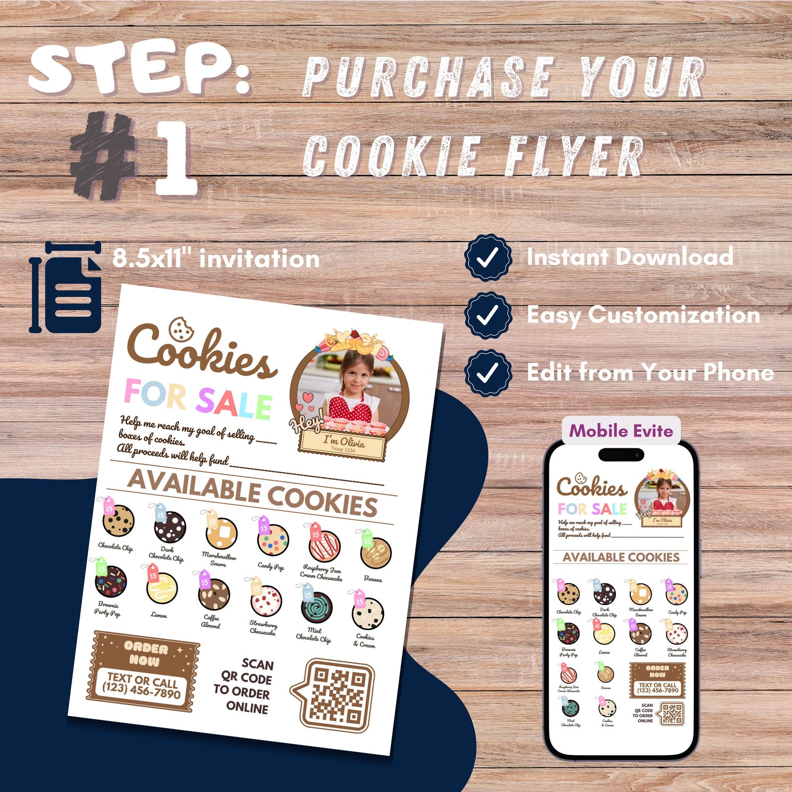 Editable Scout Cookie Sales Flyer: Cookie Booth Sign (digital Download ...
