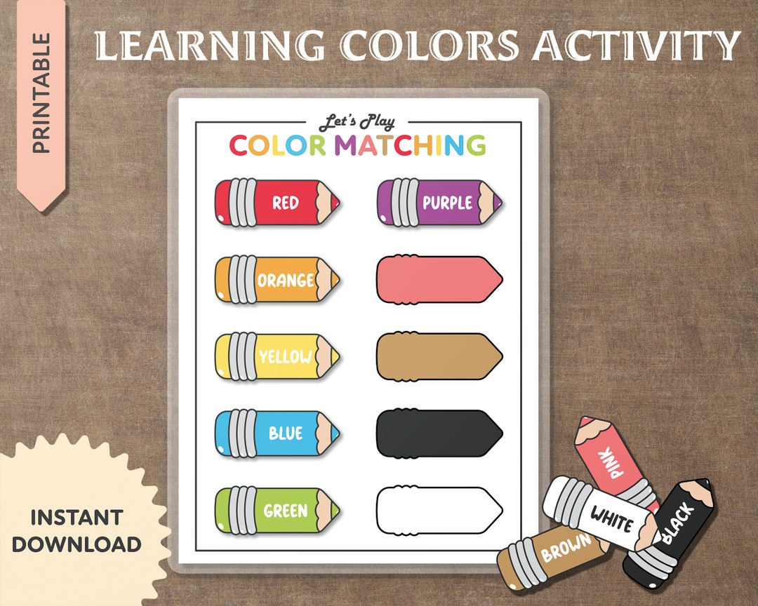 Color Matching Busy Book, Printable, Color Learning Activity ...