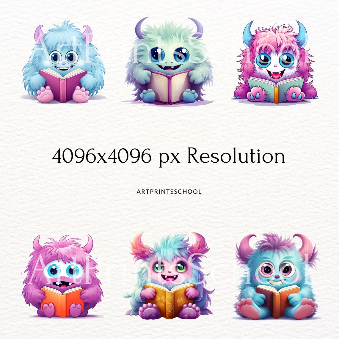 Kawaii Monsters Clipart Set, Clip Art Set of Cute Monsters, Monsters ...
