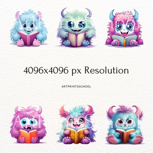 Kawaii Monsters Clipart Set, Clip Art Set of Cute Monsters, Monsters ...
