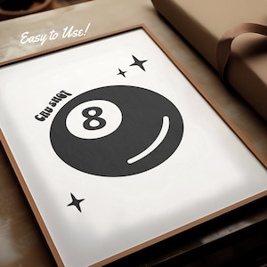 8 Ball Billiard Art Print: Retro Game Room Decor (digital Download) - Etsy
