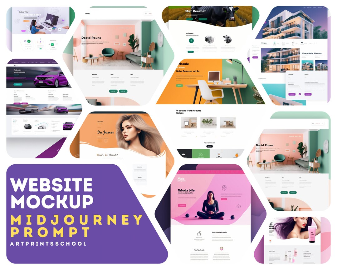 Midjourney Website Mockup Prompt, Ai Art, Website Template, Midjourney ...