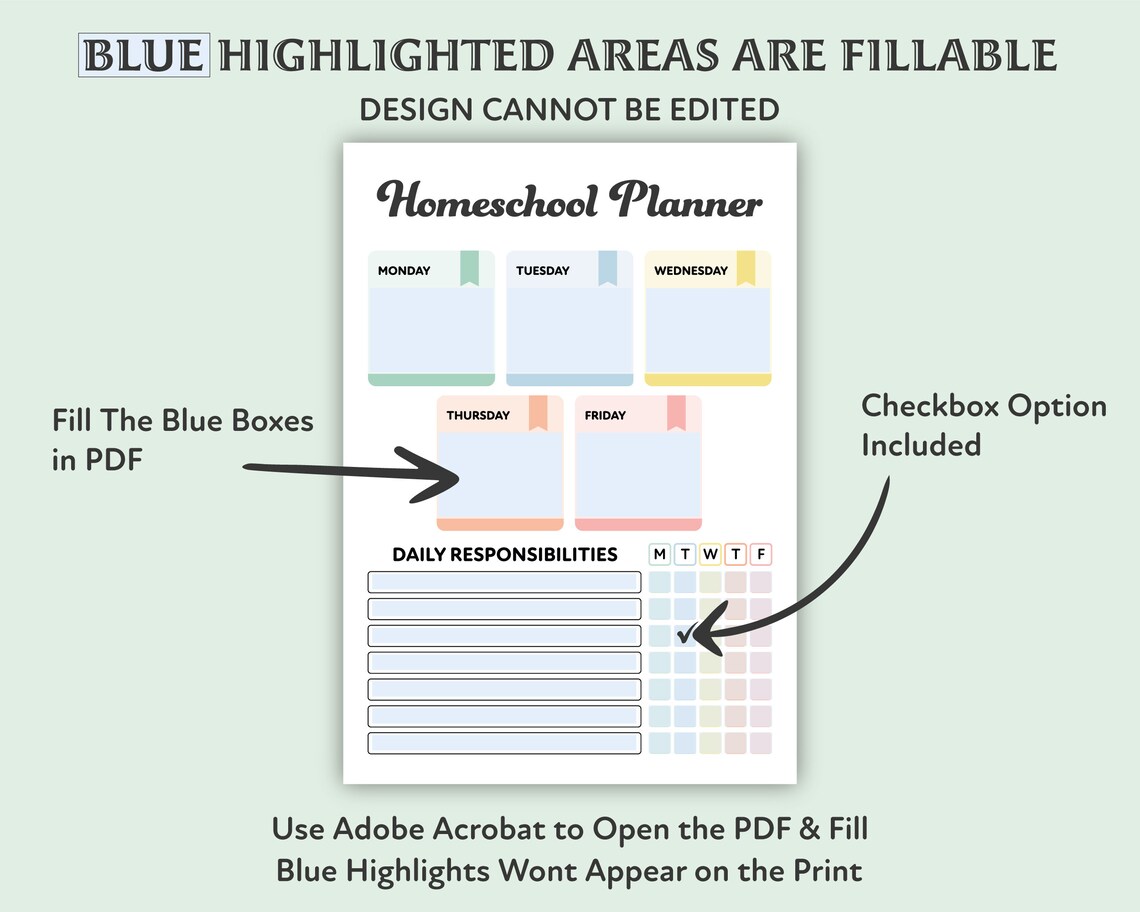 Editable Homeschool Planner Printable Homeschool Schedule - Etsy